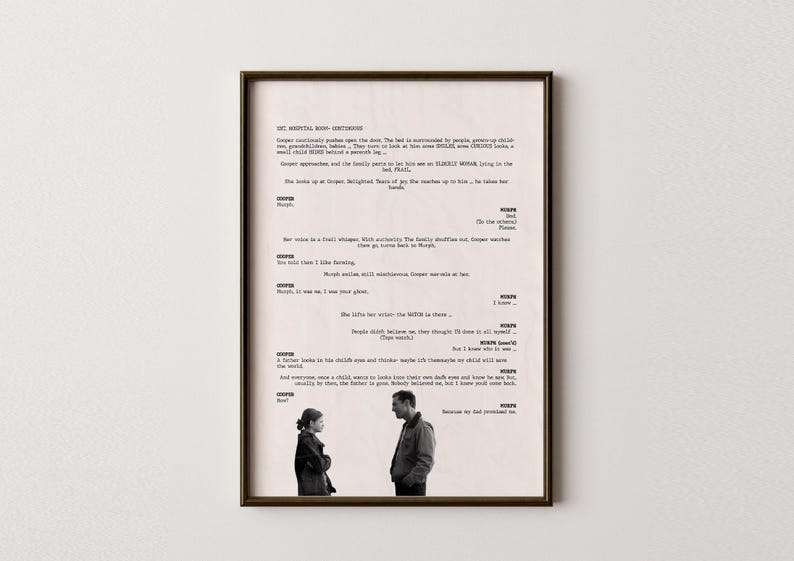 Interstellar Movie Script Poster, Final Scene Scripts, Screenplay Movie ...