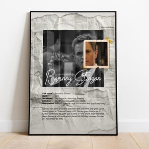 Barney Stinson Poster, HIMYM Character Poster, Famous Characters Poster ...