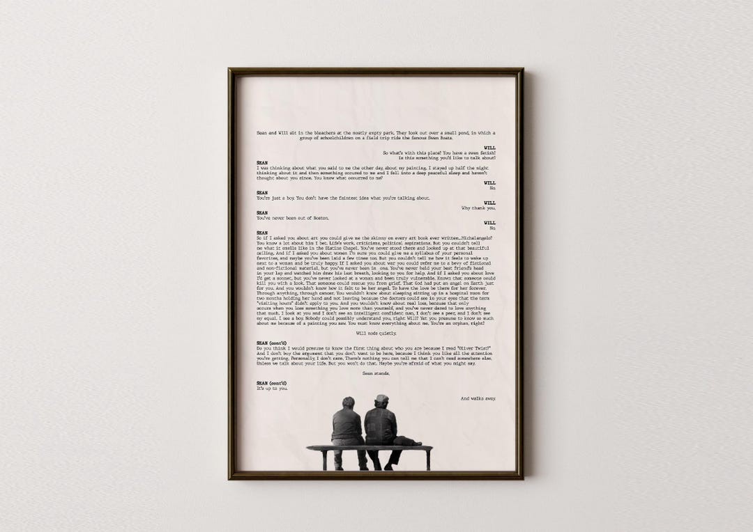 Good Will Hunting Movie Script Poster, Favorite Scene Scripts ...