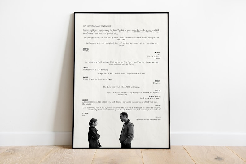 Interstellar Movie Script Poster, Final Scene Scripts, Screenplay Movie ...