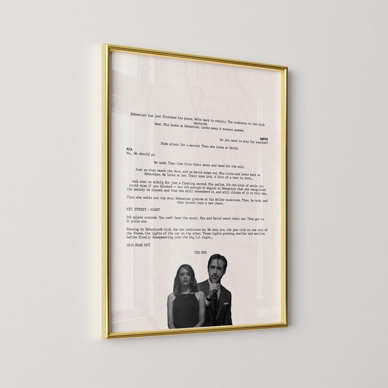 La La Land Movie Script Poster, Final Scene Scripts, Screenplay Movie ...