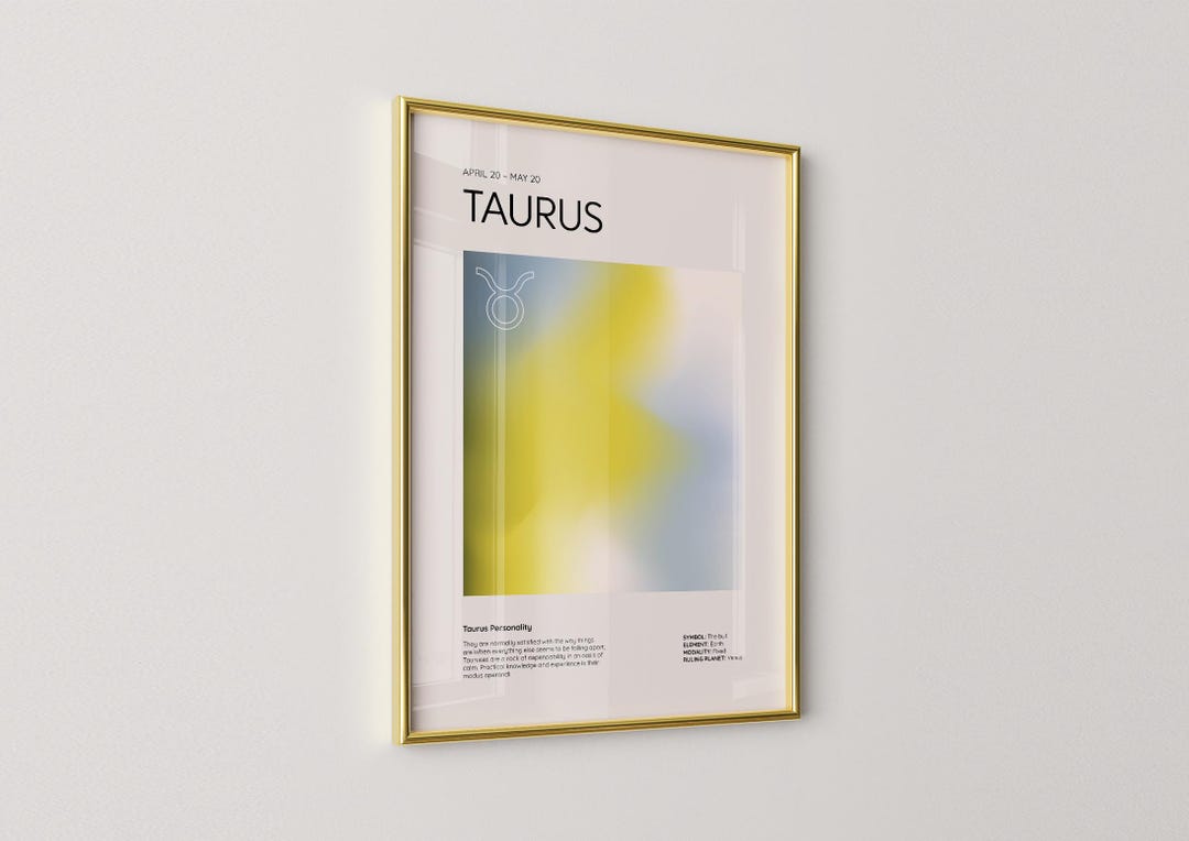 Taurus Zodiac Sign Poster, Horoscope Poster, Home Poster, Home Decor ...