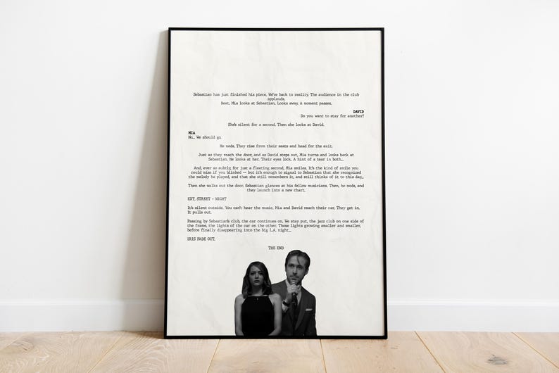 La La Land Movie Script Poster, Final Scene Scripts, Screenplay Movie ...