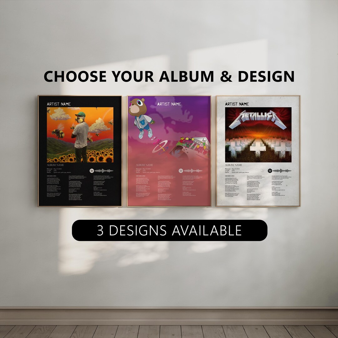 Custom Album Art Poster: Personalized Music Print, Choose Your Artist ...
