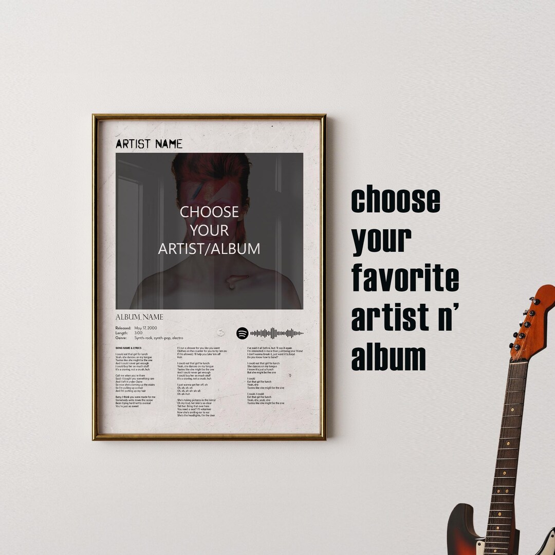 Custom Album Art Poster: Personalized Music Print, Choose Your Artist ...