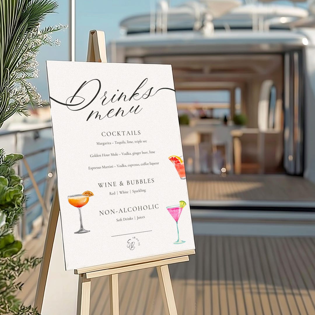 Minimalistic Drink Menu Canva Template | Editable Modern Bar Menu ...