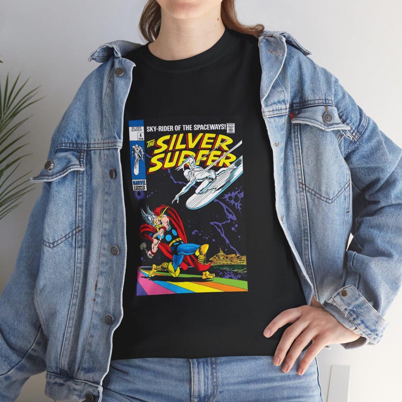 Silver Surfer and Thor Comic Book Cover T-shirt Classic Marvel ...