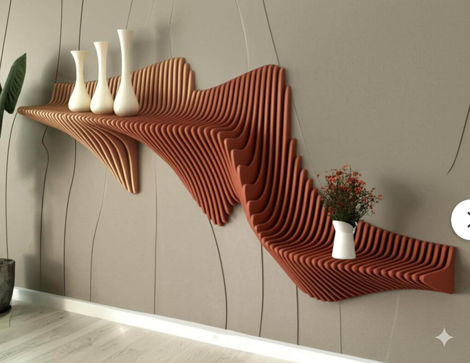 Parametric Wall Shelf – Handmade Floating MDF Wooden Shelving - Etsy