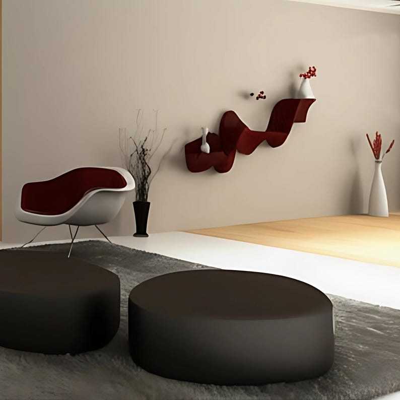 Floating Shelves Wave Decor Parametric Wall Piece - Parametric Floating ...