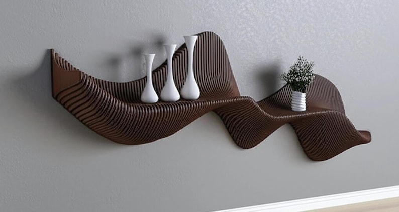 Handmade Wavy Wall Shelf – Modern Floating MDF Art Decor - Etsy
