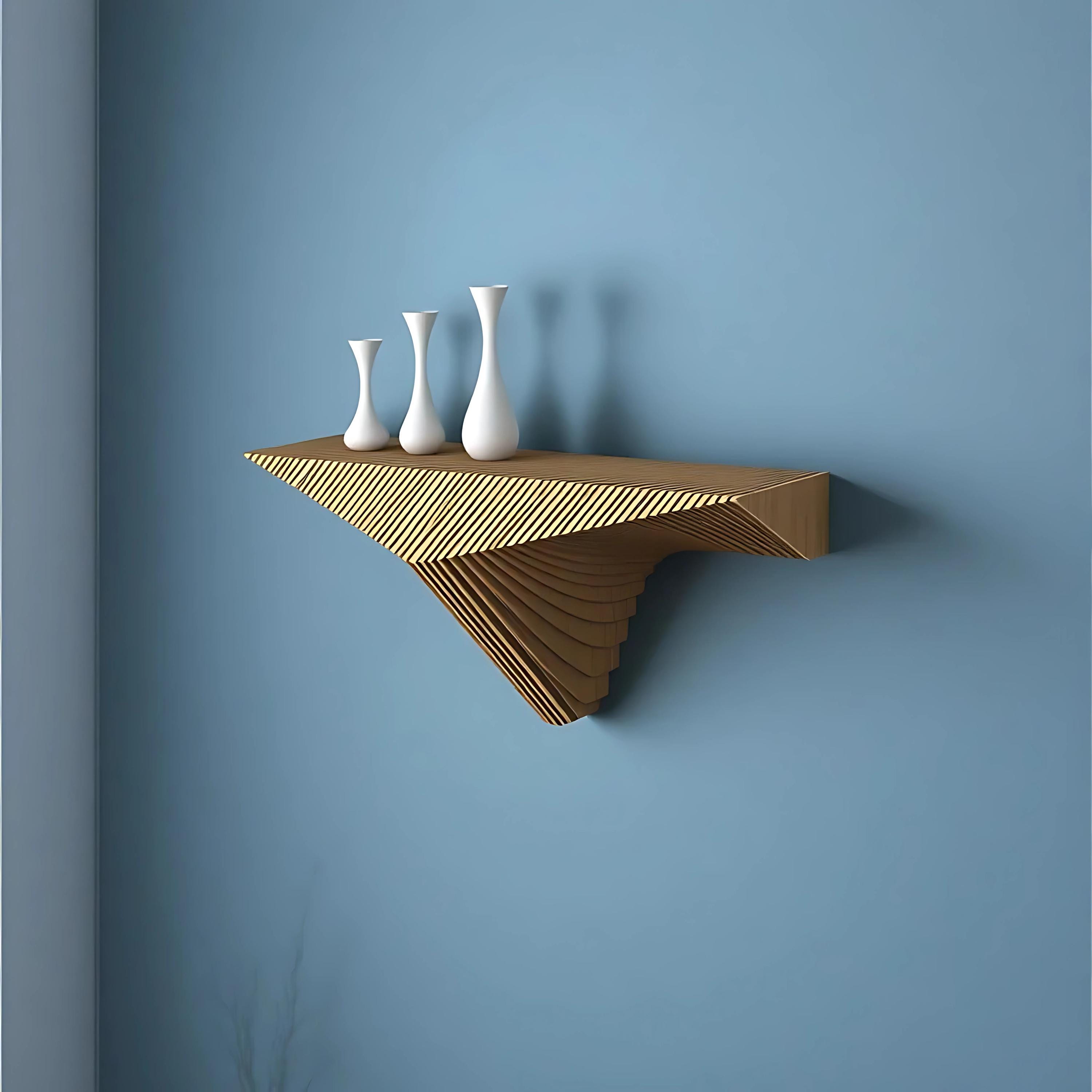 Handmade Parametric Wood Wall Shelf: 3D Modern Decor - Etsy