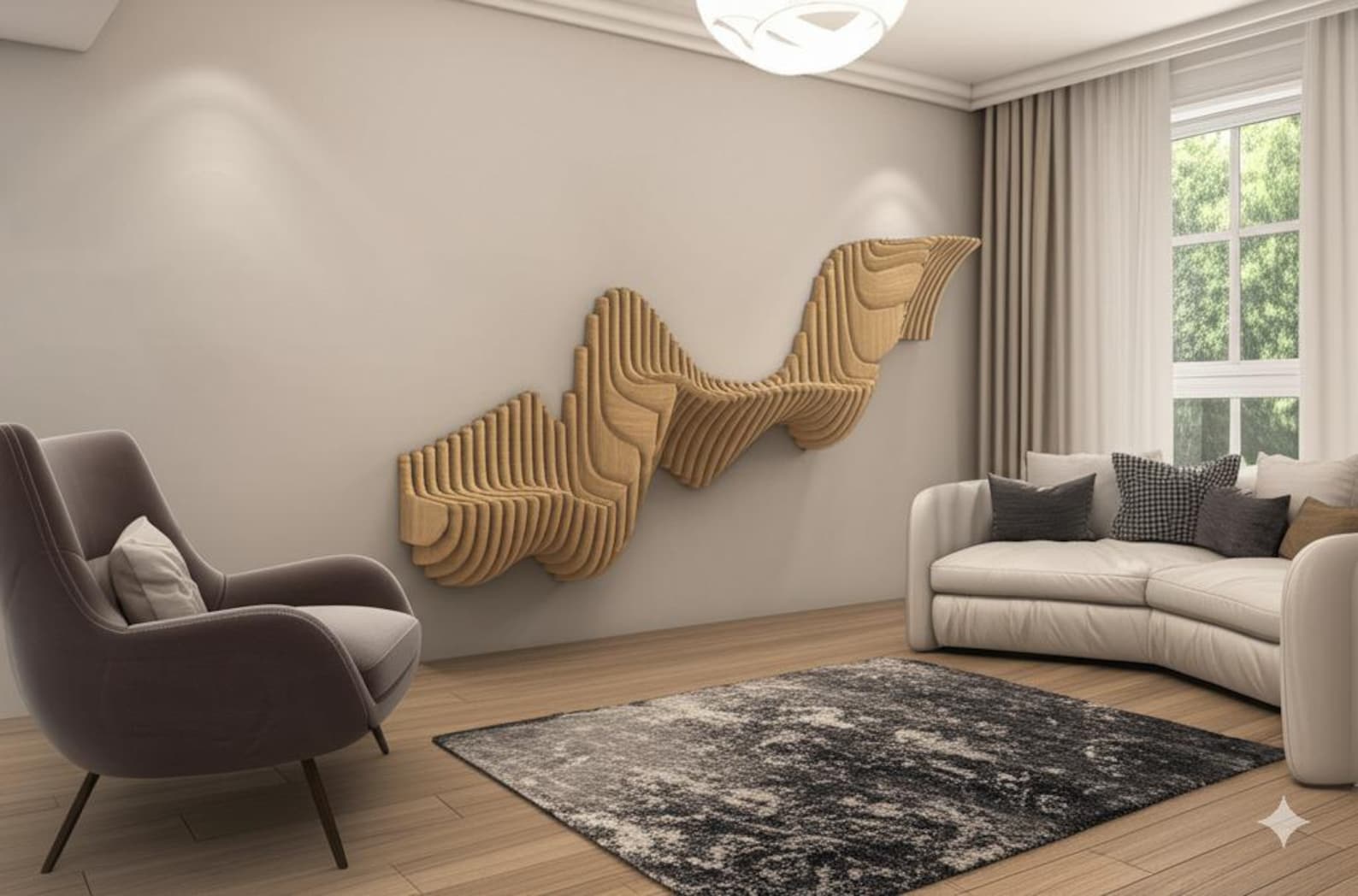 Floating Shelves Wave Decor Parametric Wall Piece - Parametric Floating ...