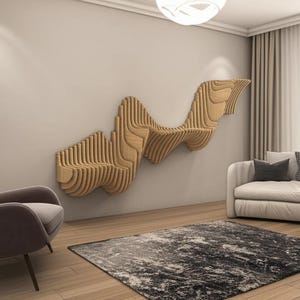 Floating Shelves Wave Decor Parametric Wall Piece - Parametric Floating ...