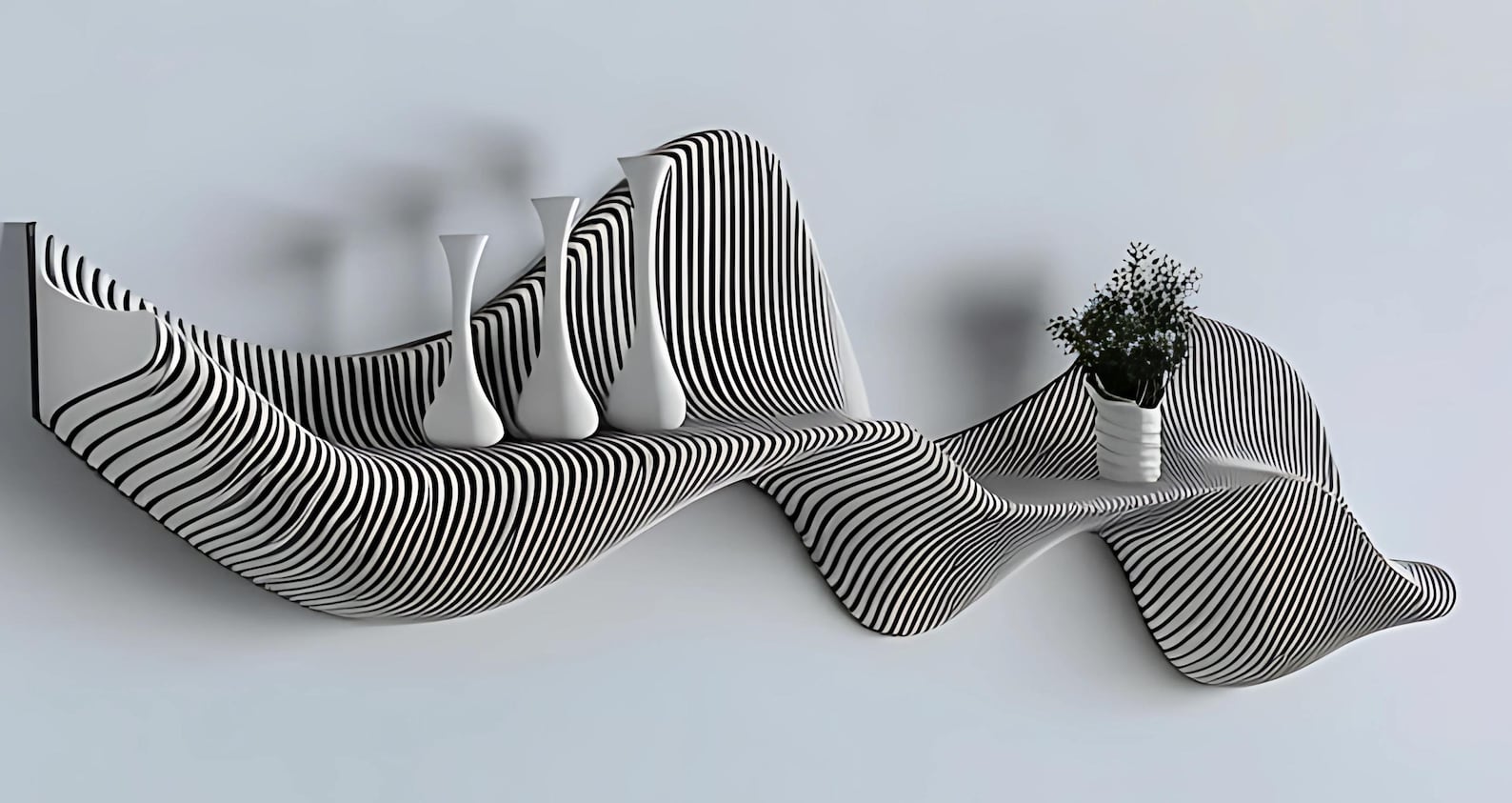 Handmade Wavy Wall Shelf – Modern Floating MDF Art Decor - Etsy