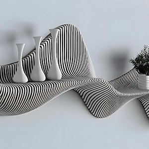 Handmade Wavy Wall Shelf – Modern Floating MDF Art Decor - Etsy