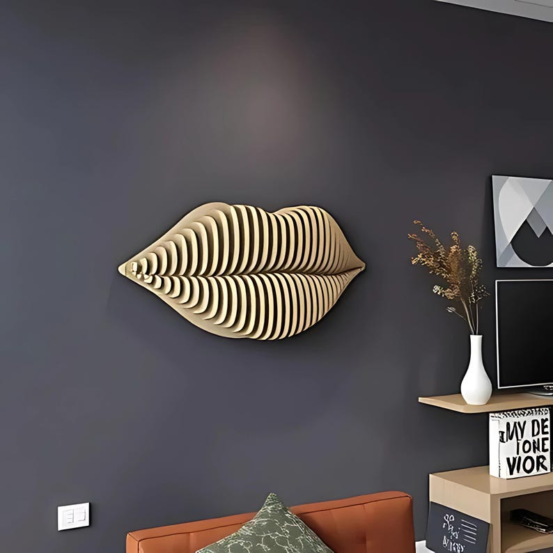 Parametric Red Lips Wall Art: 3D Wooden Wall Hanging - Etsy