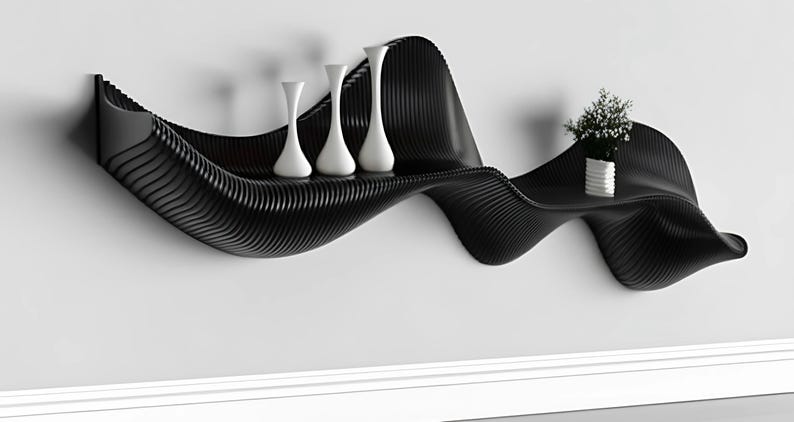 Handmade Wavy Wall Shelf – Modern Floating MDF Art Decor - Etsy