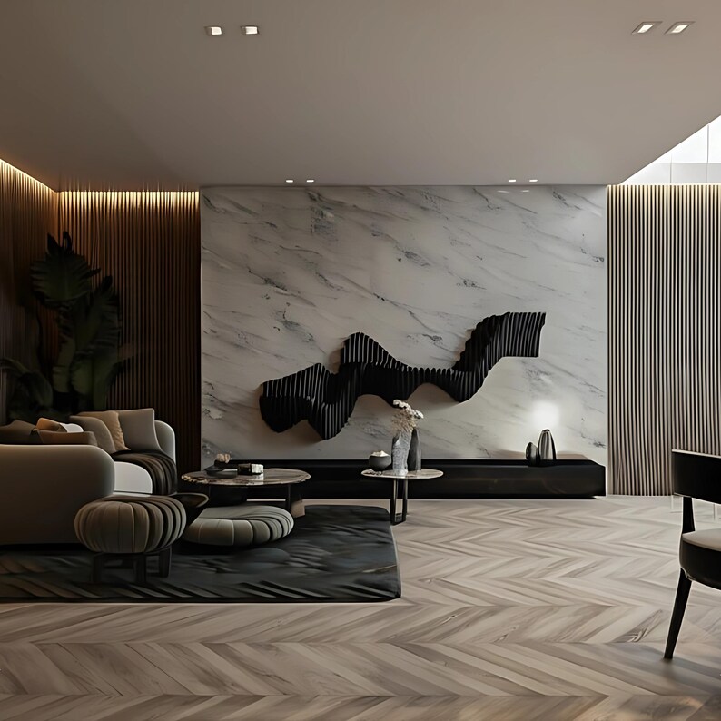 Floating Shelves Wave Decor Parametric Wall Piece - Parametric Floating ...