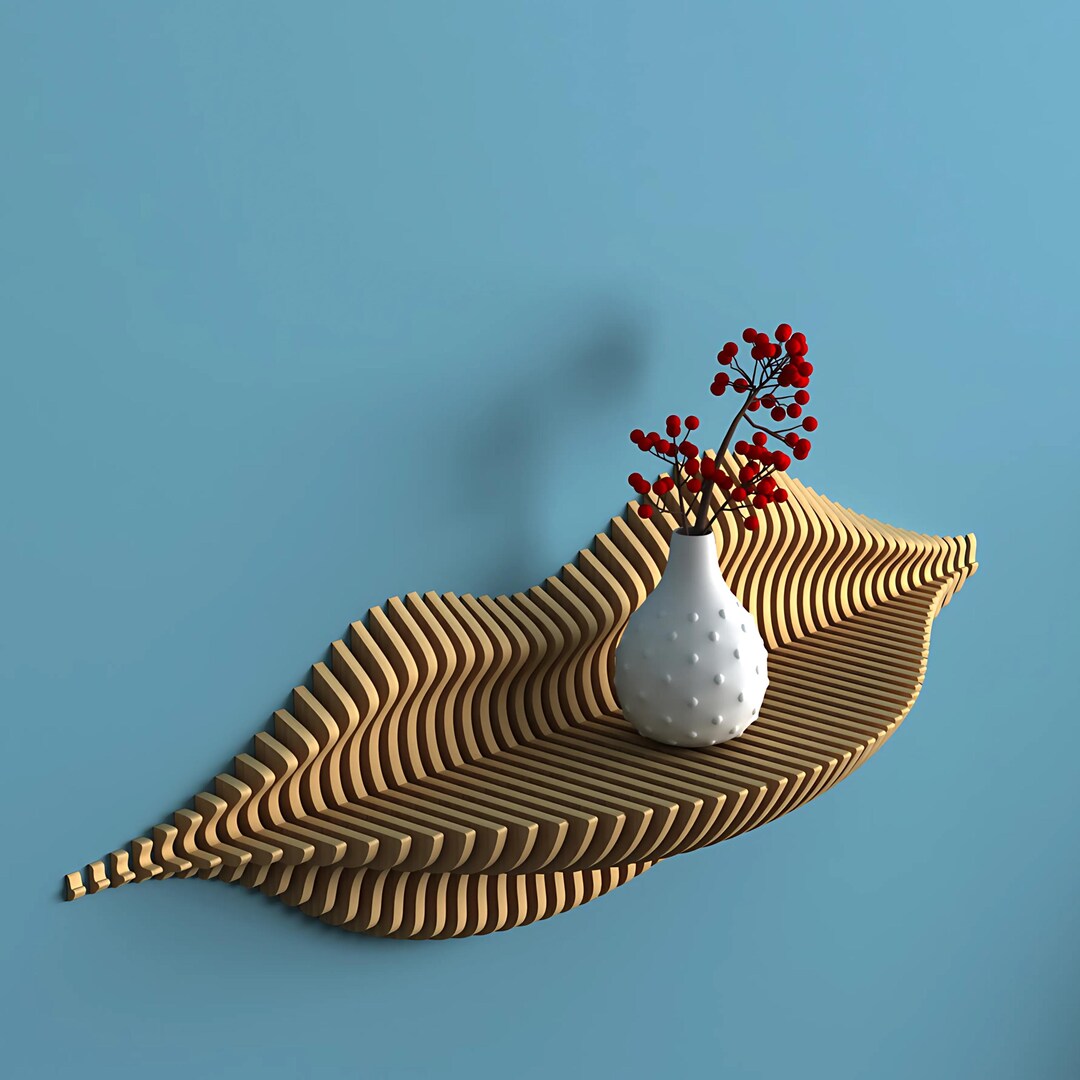 Parametric Wall Shelf - Parametric Wood Shelf - Wood Wall Decor - Wood ...