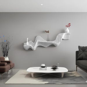 Floating Shelves Wave Decor Parametric Wall Piece - Parametric Floating ...