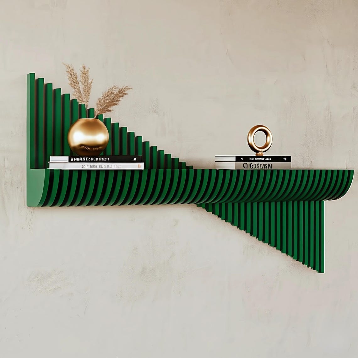 Hanging Parametric Wood Wall Shelf: Modern Geometric Decor - Etsy