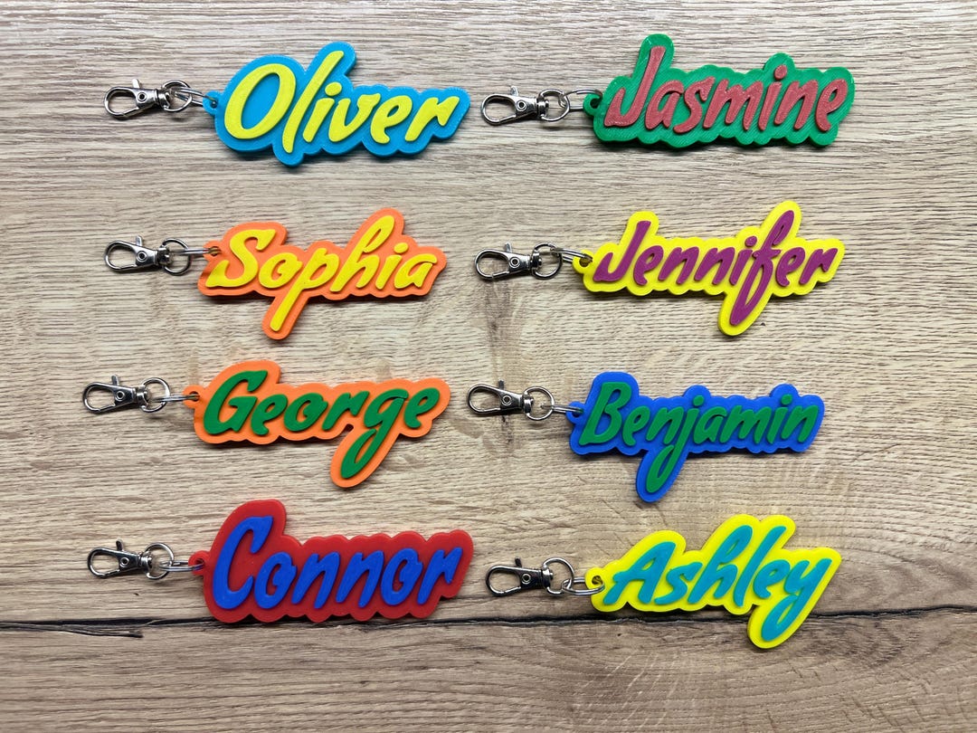 Custom 3D Printed Keychains, Name Keychain, Bag Tag Name, 3D Printed ...