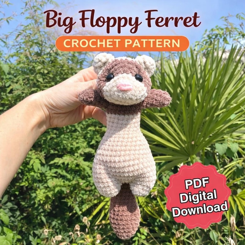 Crochet Pattern Floppy Ferret - Etsy New Zealand