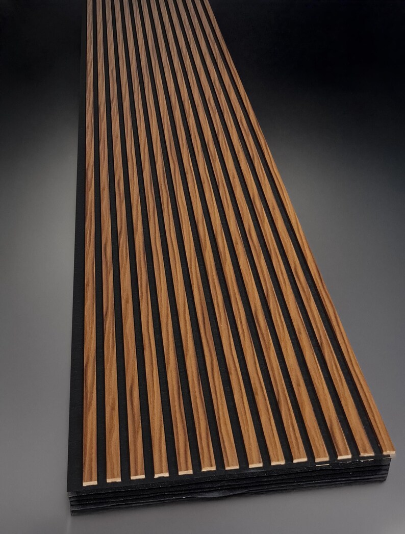 Anatolian Walnut Wood Slat Wall Panel: Sound Insulation, Custom Size - Etsy