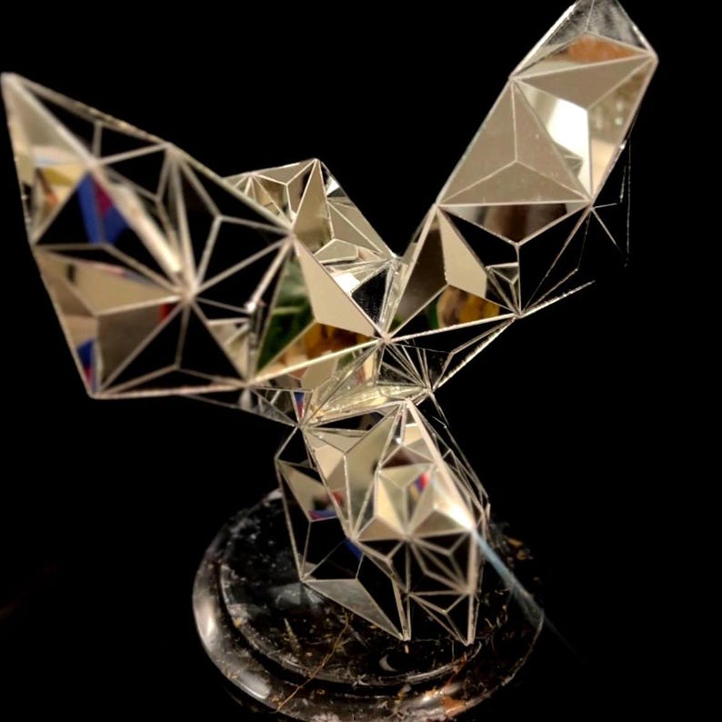 Geometric Mirrored Bird Sculpture - Etsy