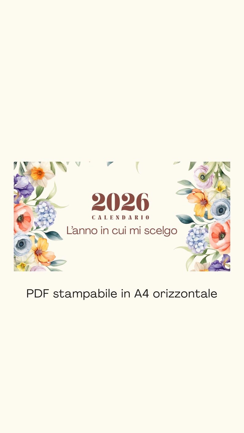 2026 Printable A4 Landscape Calendar | Motivational Monthly Planner PDF ...