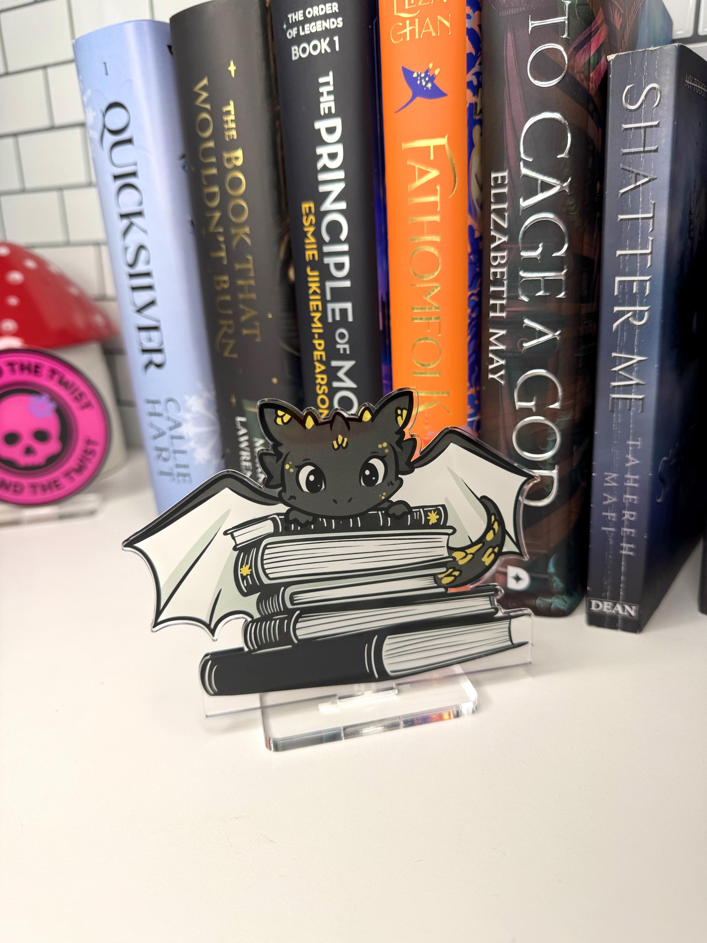 Cute Book Dragon Book Shelf Buddy Standee | Book Lover Gift | Reading ...