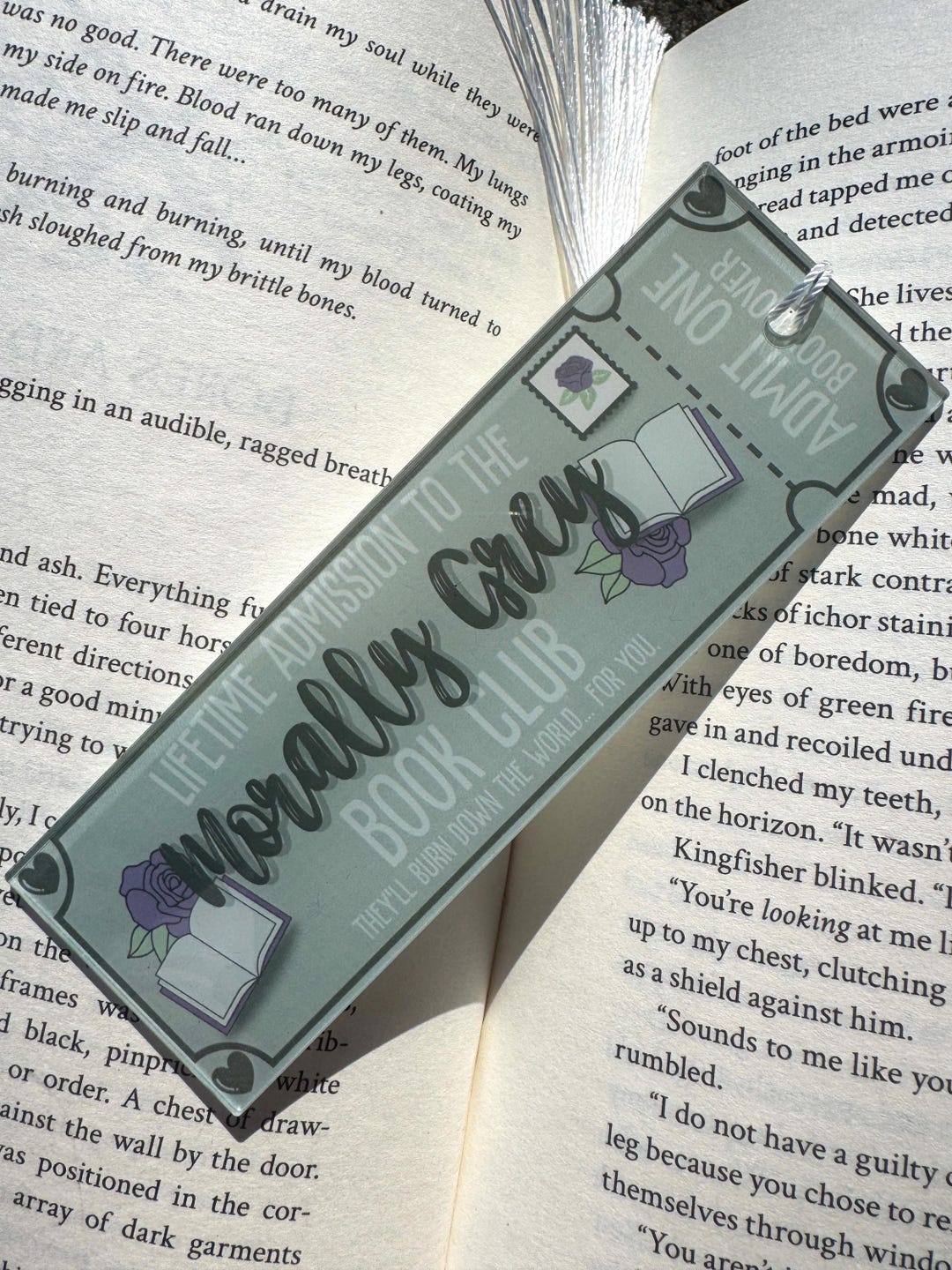 Morally Grey Book Club Bookmark | Reading Gifts | Unique Bookmark ...