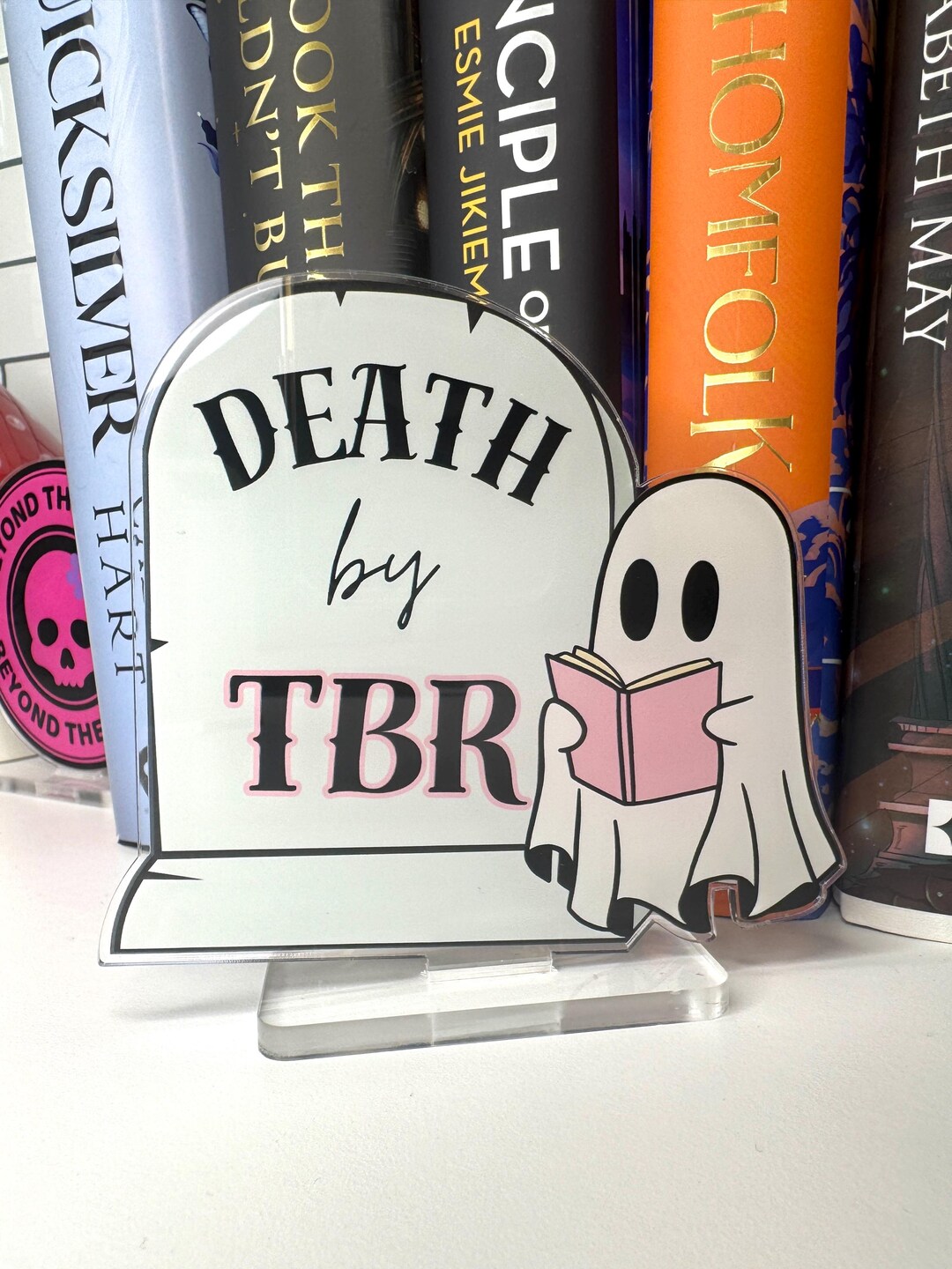Death by TBR Ghost Book Shelf Buddy | Book Lover Gift | Reading Decor ...