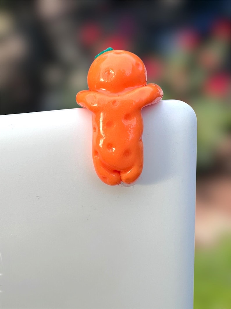 Kawaii Orange Baby Hipper, Tiny Handmade Fruit Phone Charm, Decorative ...