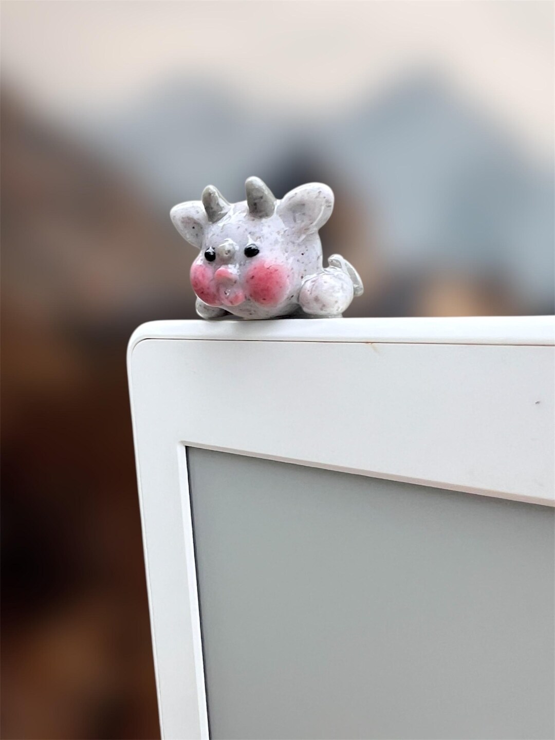 Kawaii Gargoyle Hipper, Handmade Clay Phone Buddy, Mythical Creature ...