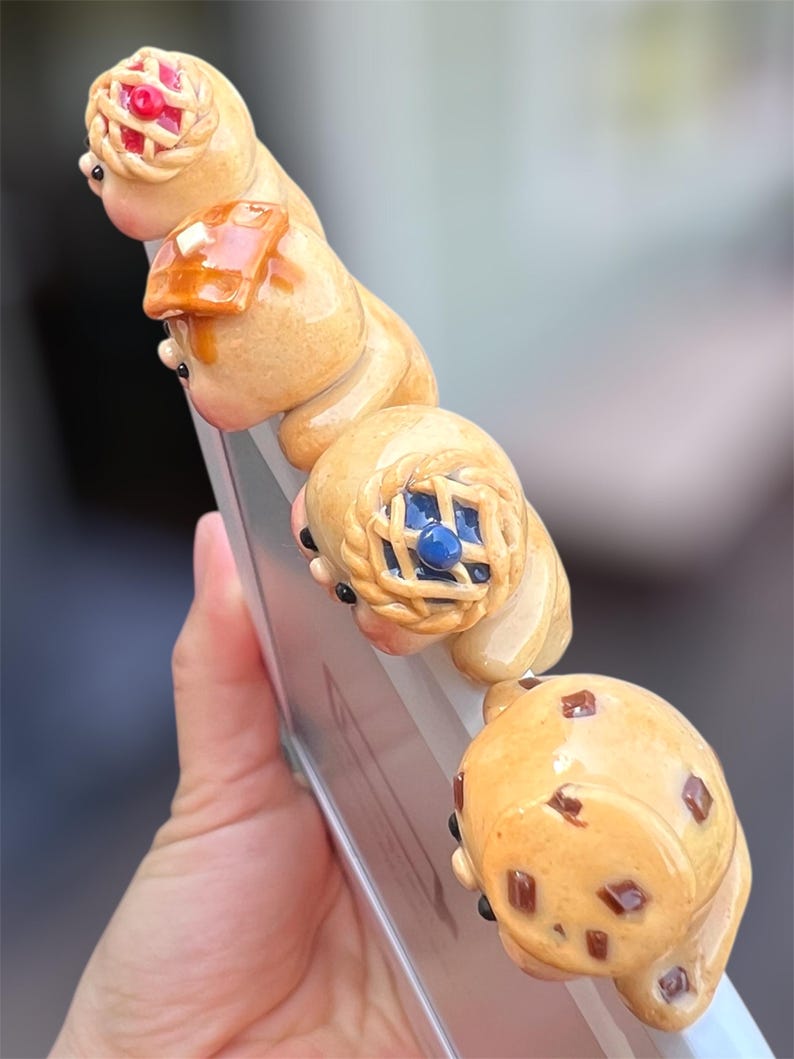 Kawaii Chocolate Chip Cookie Baby Hipper, Tiny Dessert Handmade Phone ...