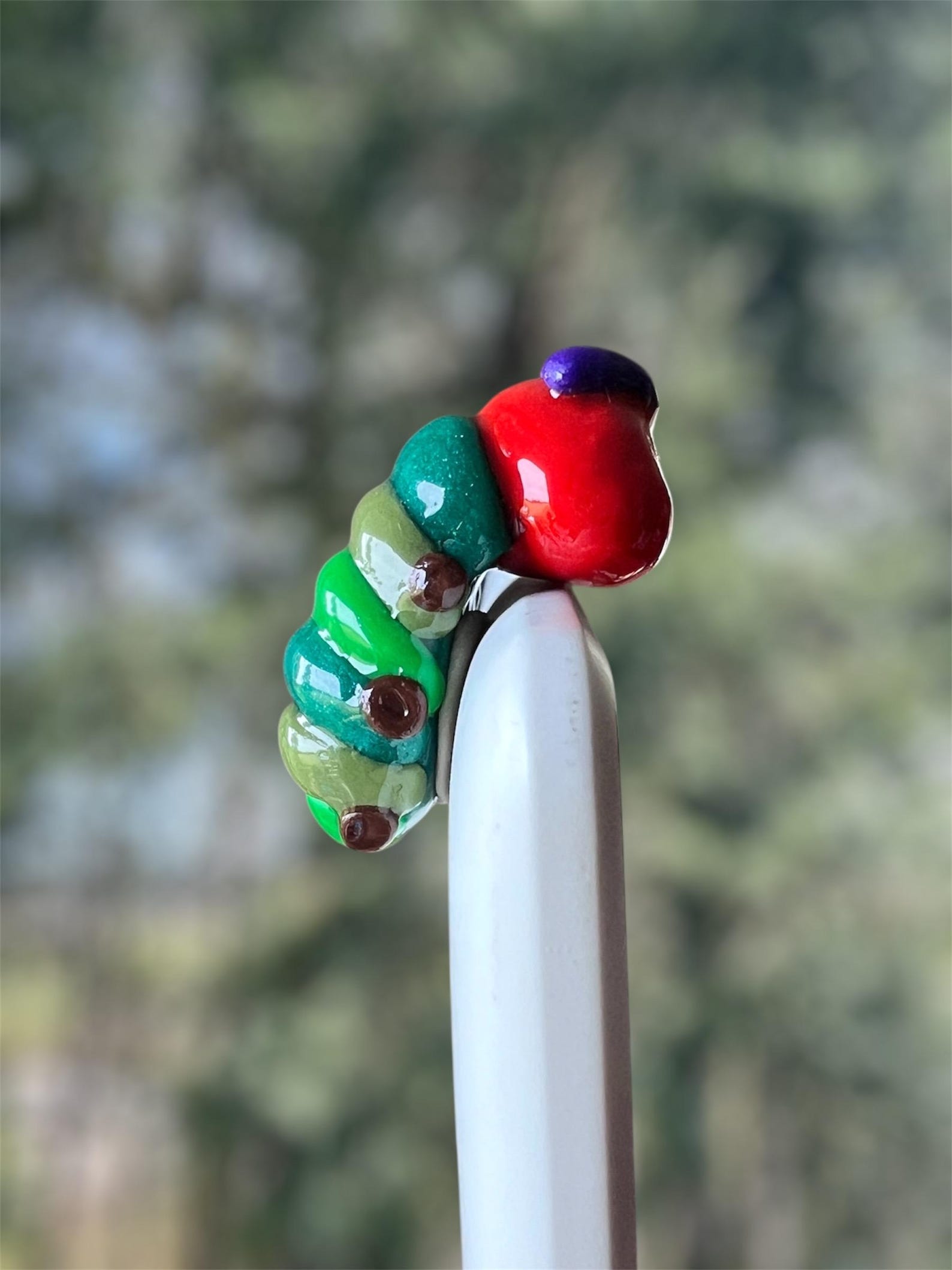 Kawaii Colorful Caterpillar Hipper, Tiny Handmade Book Character Charm ...