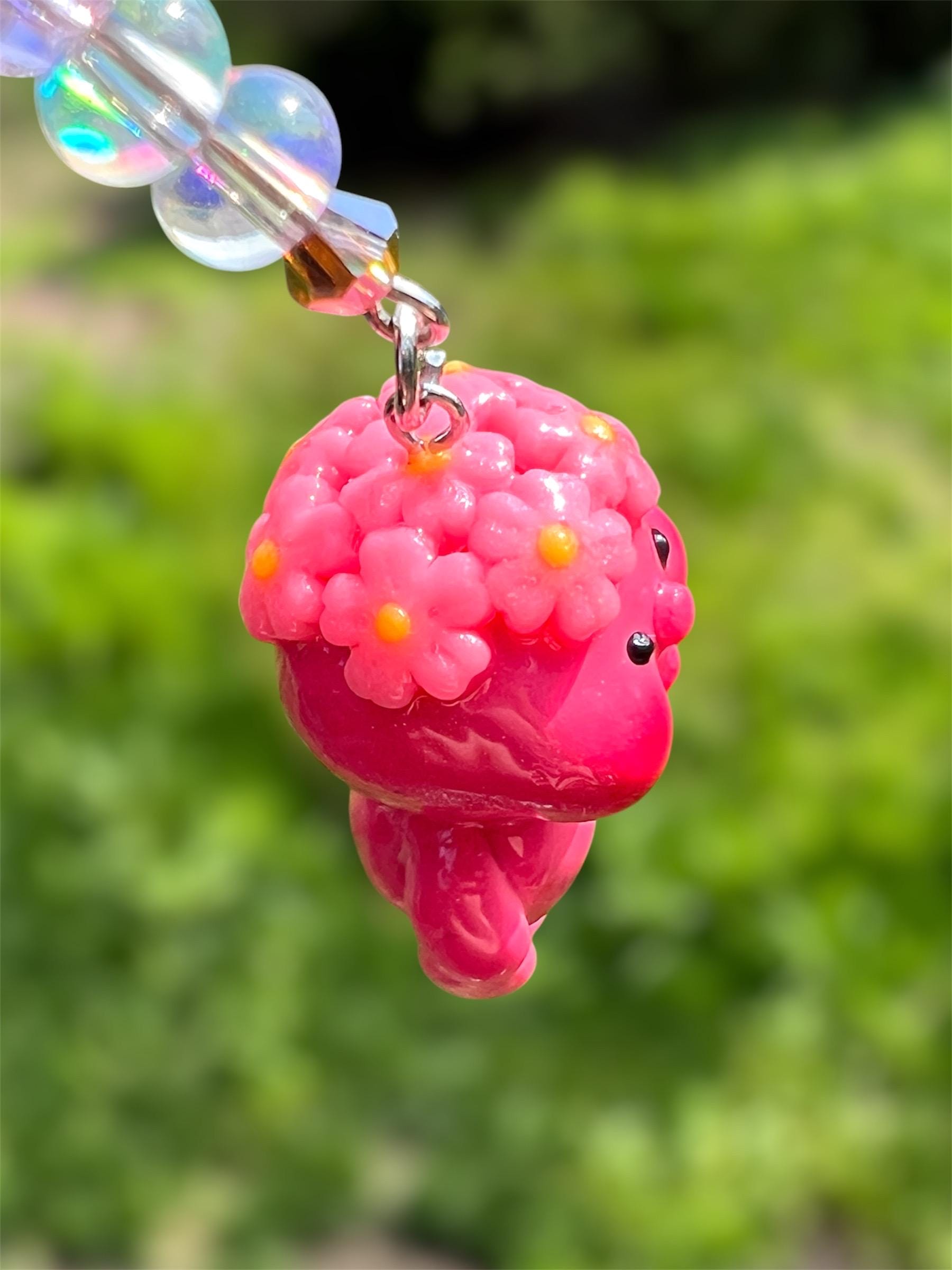 Kawaii Sakura Baby Keychain, Unique Handmade Fairy Clay Charm, Quirky ...