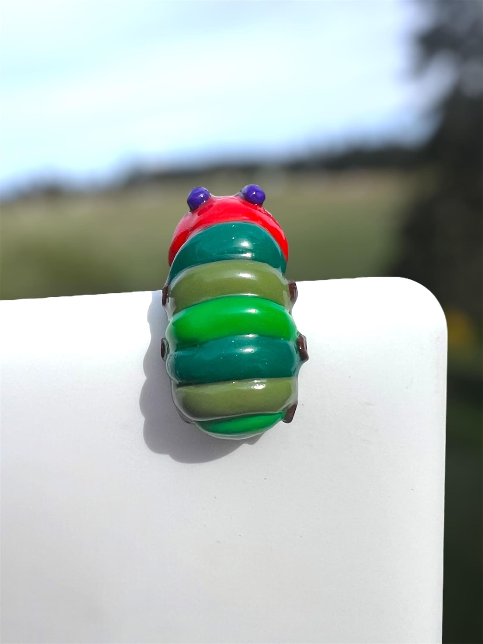 Kawaii Colorful Caterpillar Hipper, Tiny Handmade Book Character Charm ...