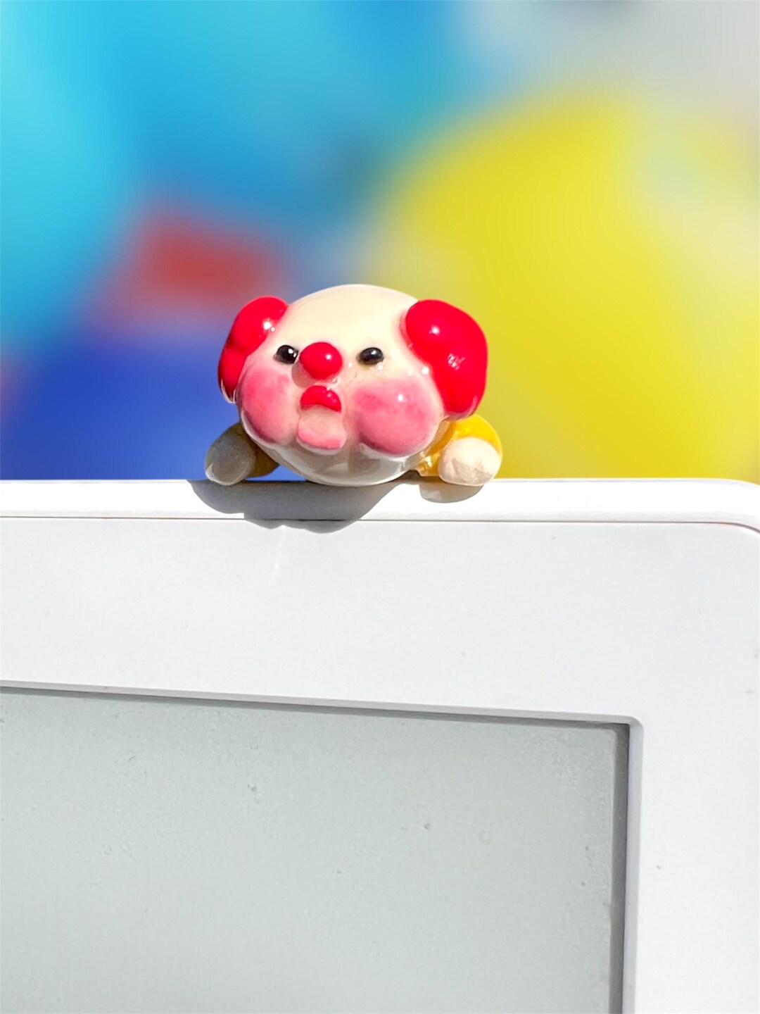 Kawaii Clown Hipper, Handmade Clay Phone Buddy, Circus Accessories ...