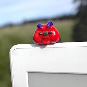 Kawaii Colorful Caterpillar Hipper, Tiny Handmade Book Character Charm ...