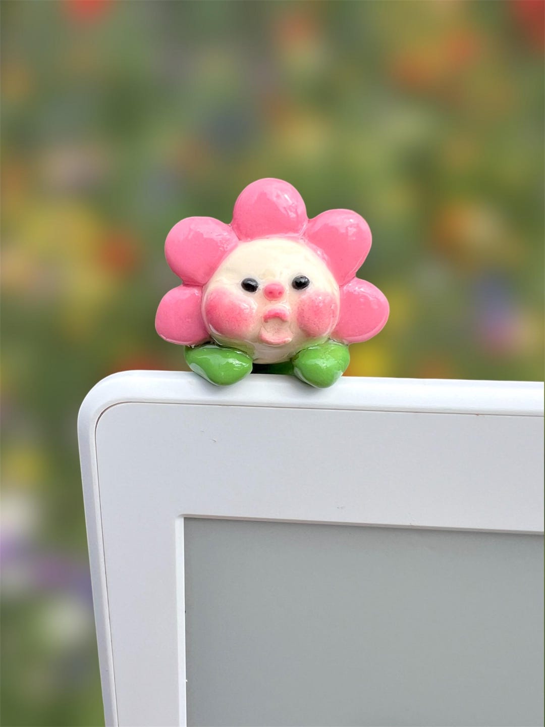 Kawaii Pink Flower Baby Hipper, Tiny Handmade Plant Phone Charm ...