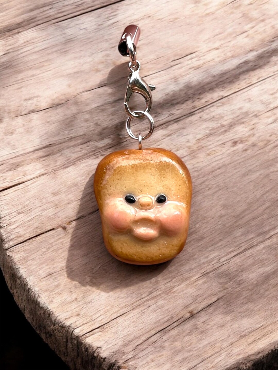 Kawaii Bread Keychain, Unique Handmade Toast Charm,quirky Miniature ...