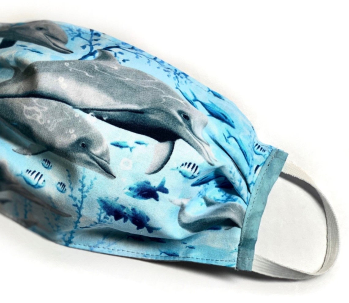Dolphin Face mask dust mask handmade reusable washable made in | Etsy