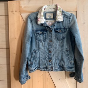 Upcycled Denim Jacket Medium Denim Jacket With Quilt Insert Upcycled ...