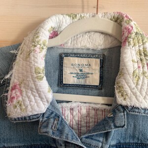 Upcycled Denim Jacket Medium Denim Jacket With Quilt Insert Upcycled ...