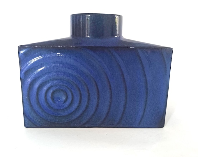 Steuler Vase Zyklon Cari Zalloni 192/15 Blue OP ART 1960's 1970's Bulls ...