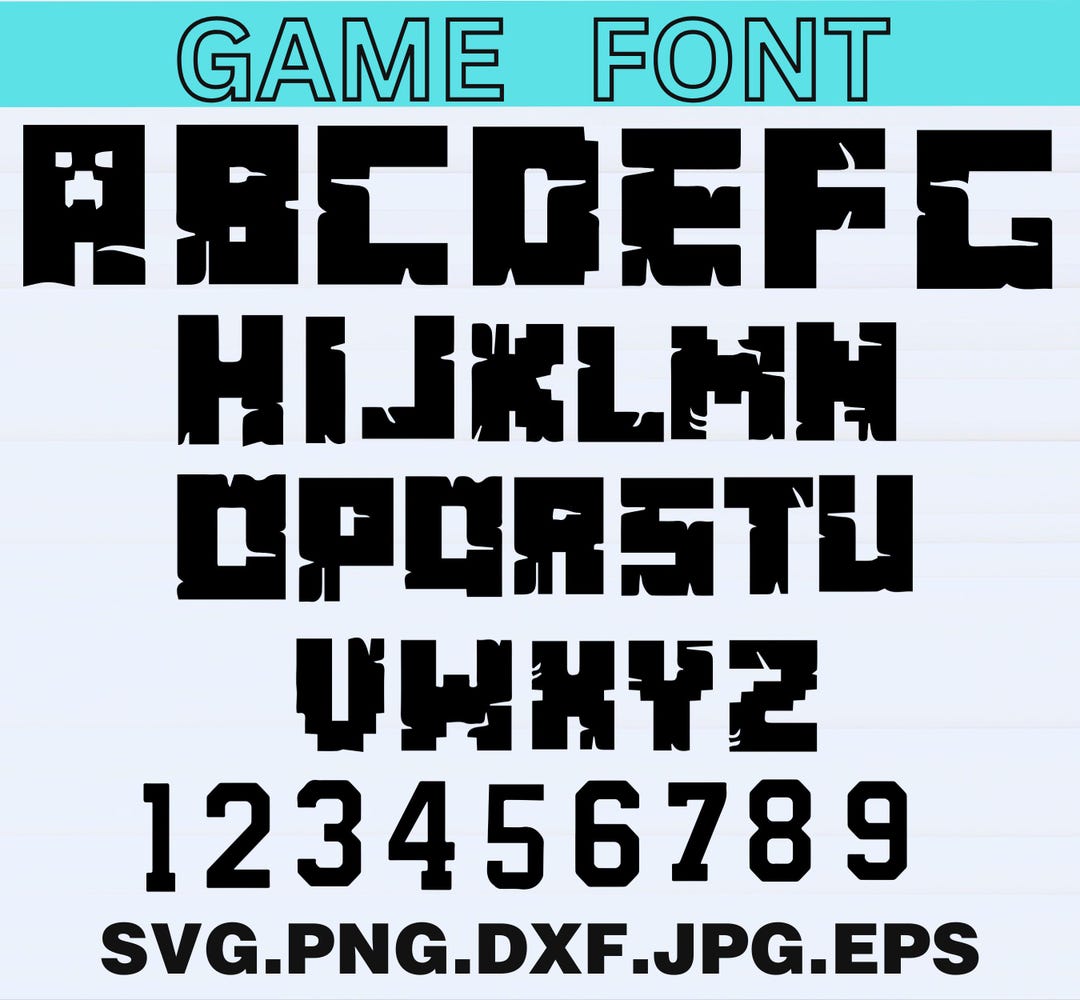 Minecraft Font SVG Bundle, Gamer Alphabet & Number Cut Files, Pixel ...