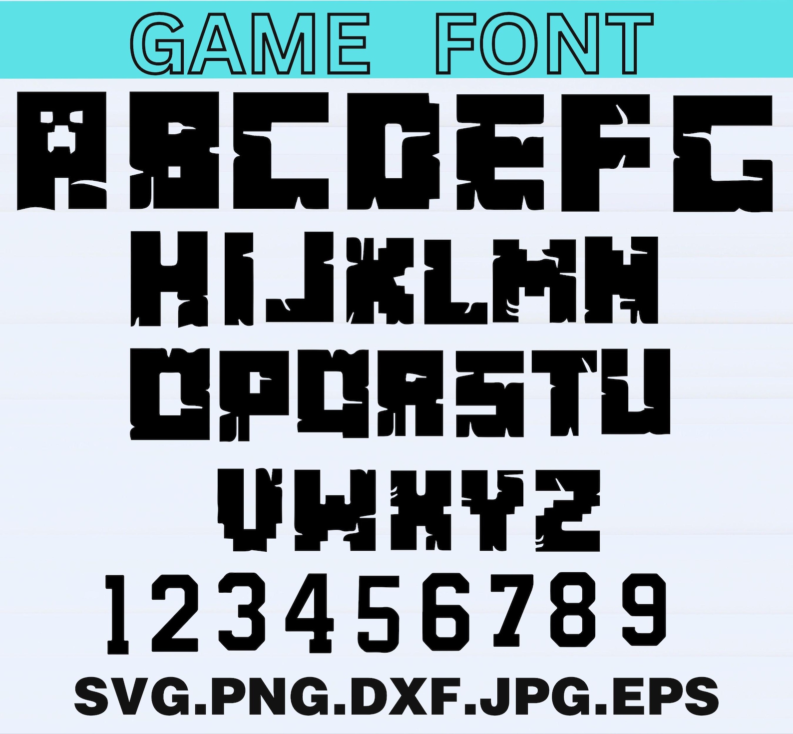 Minecraft Font SVG Bundle, Gamer Alphabet & Number Cut Files, Pixel ...