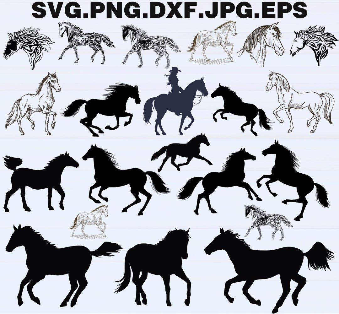 Floral Horse SVG Bundle | Equestrian Cut Files (digital Download) - Etsy